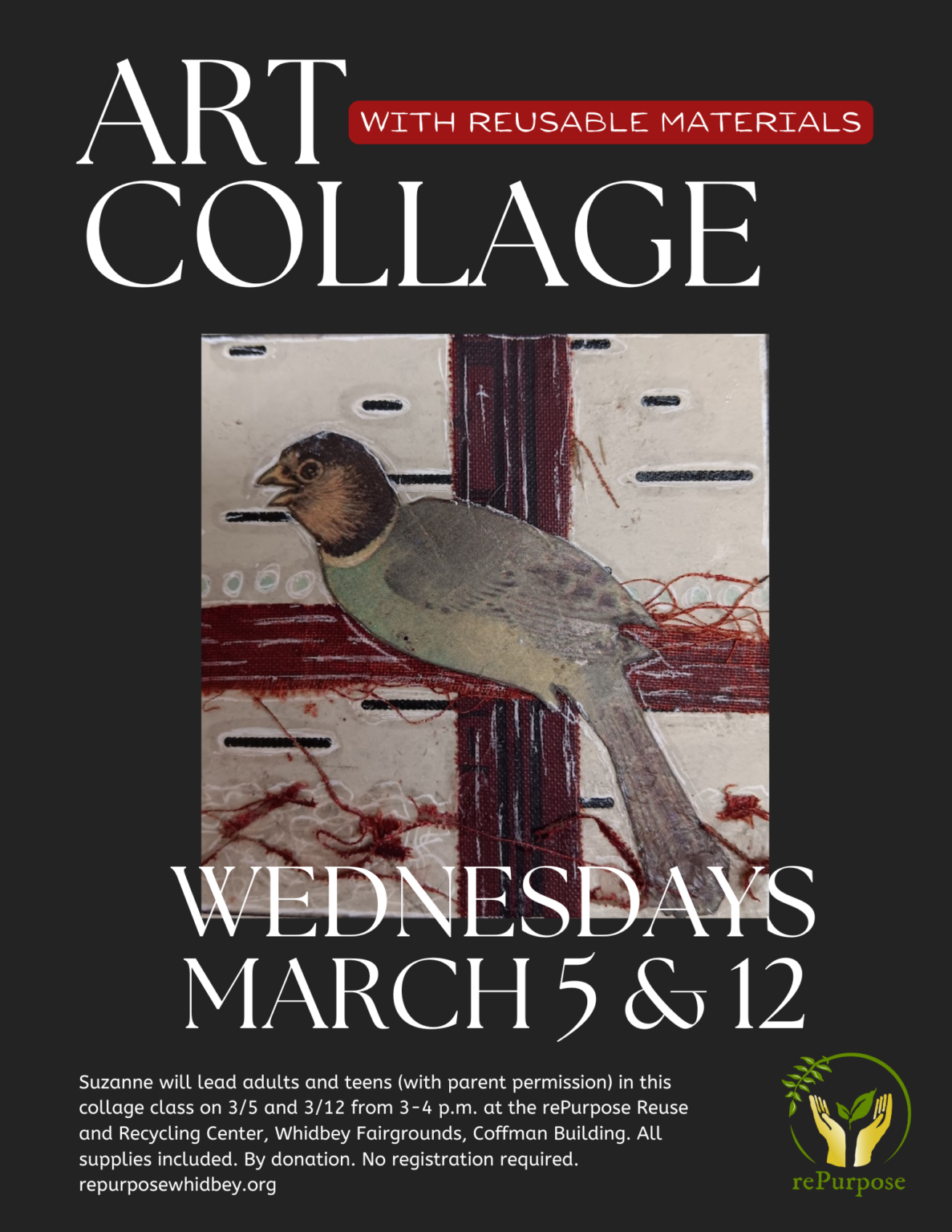 Collage Workshop with rePurpose Whidbey - Port of South Whidbey